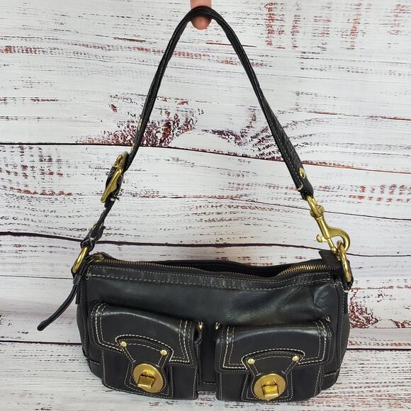 Coach | Bags | Vintage Coach Legacy Black Leather Purse 65th ...
